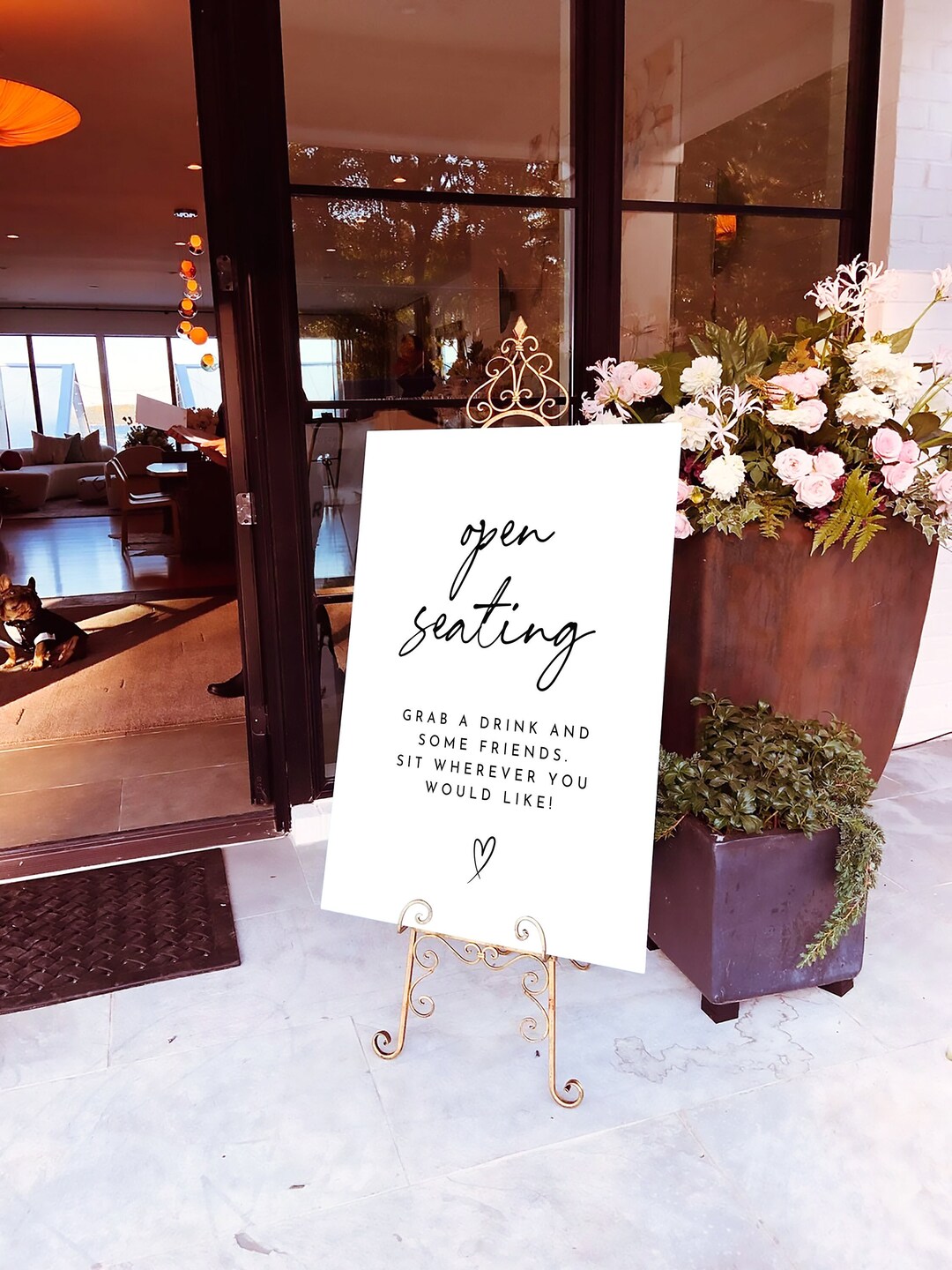 Minimalist Open Seating Sign Template, Printable Open Seating Sign, No ...