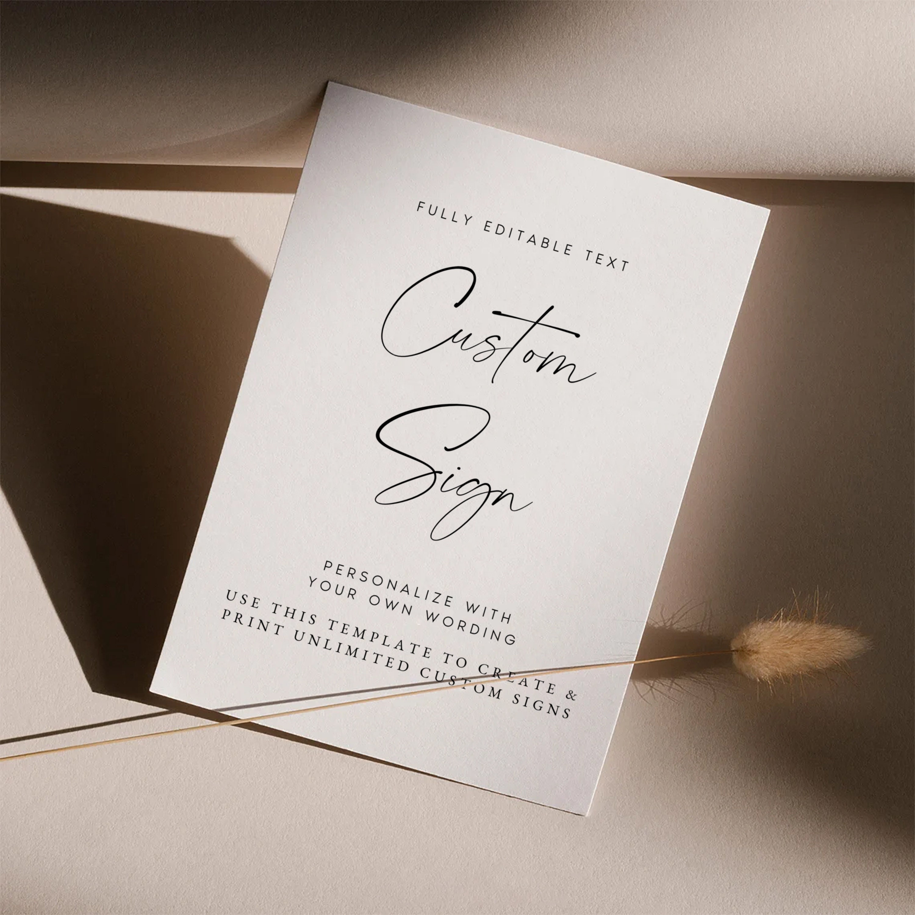 Boho Custom Sign Template, Modern Wedding Sign Printable, Customizable ...