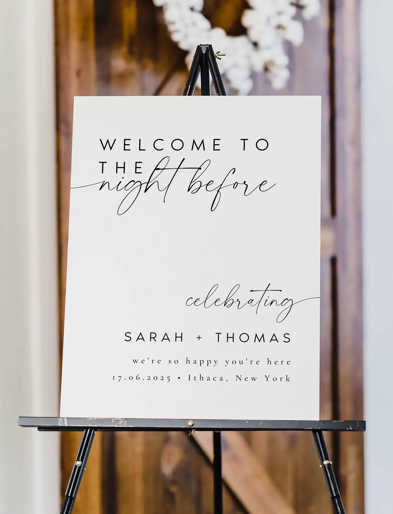 Wedding Rehearsal Dinner Welcome Sign, the Night Before Wedding Welcome ...