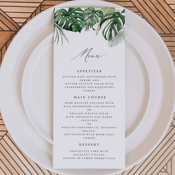 Beach Wedding Menu - Etsy