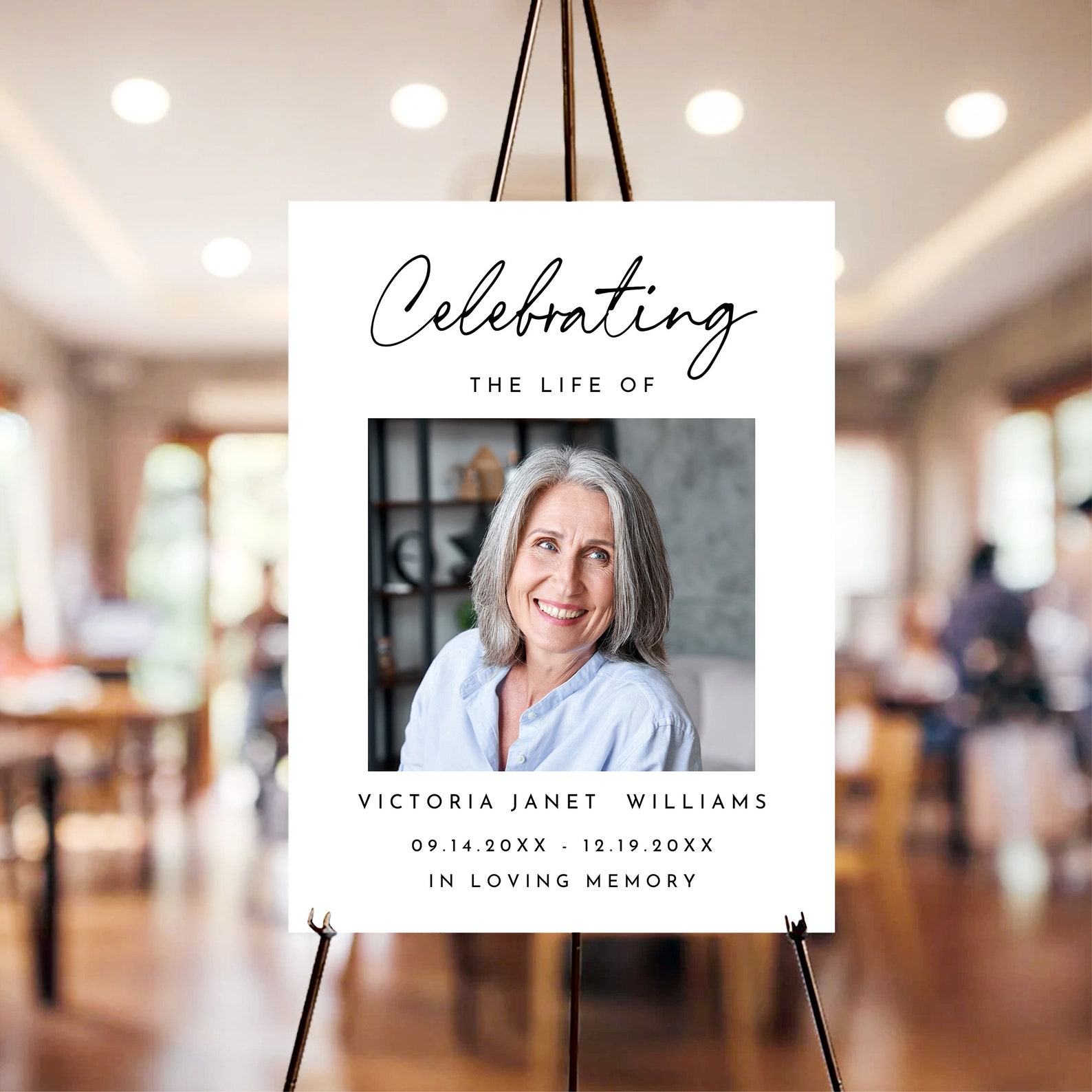 Funeral Memorial Sign Template, Celebration of Life Sign, in Loving ...