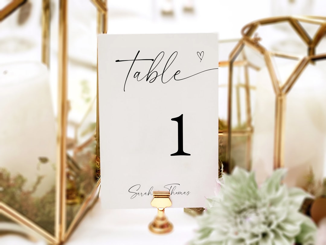 Boho Wedding Table Number Template, Wedding Table Numbers, Calligraphy ...