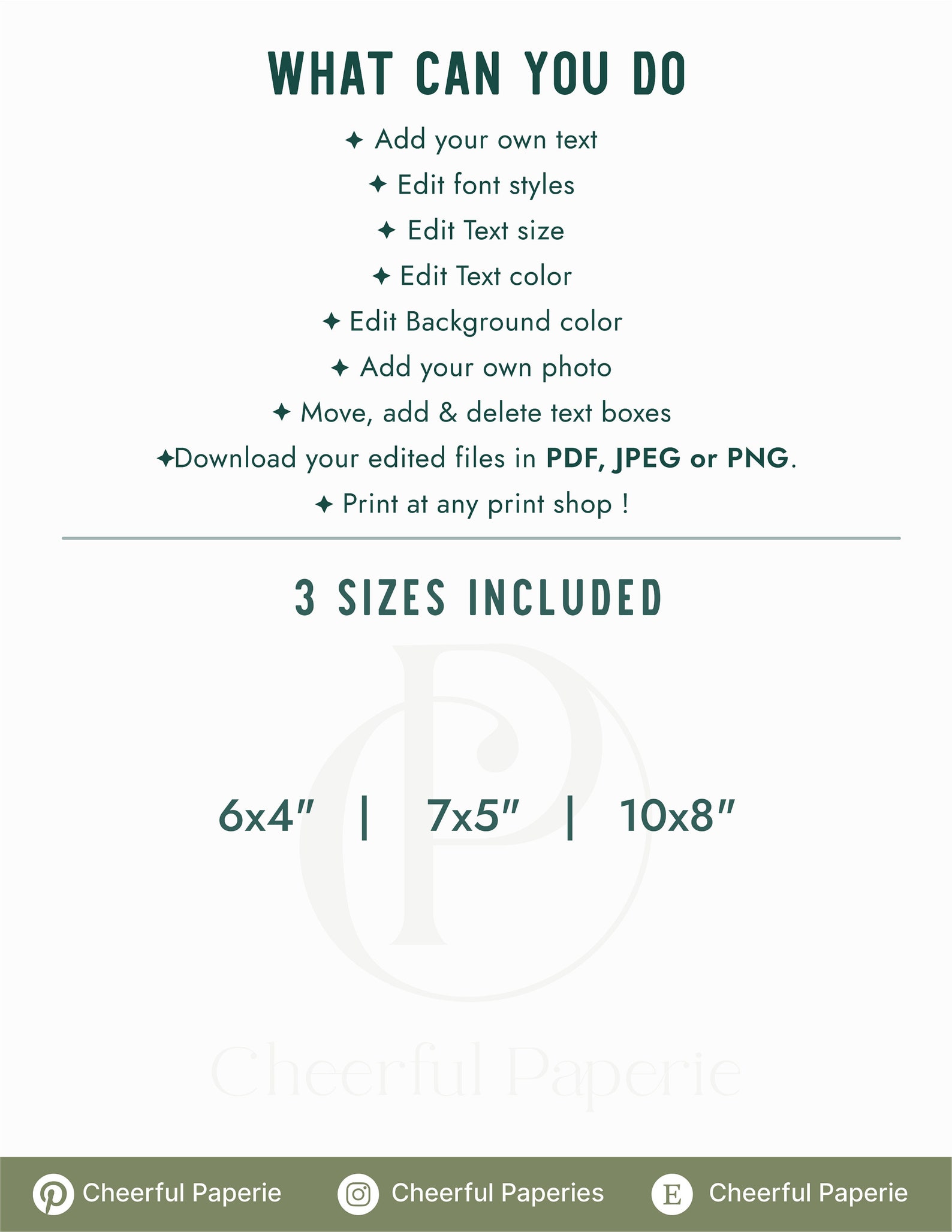 Minimalist Cards and Gifts Sign Template: DIY Printable (6x4, 7x5, 10x8 ...