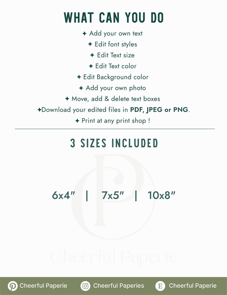 Minimalist Cards and Gifts Sign Template: DIY Printable (6x4, 7x5, 10x8 ...