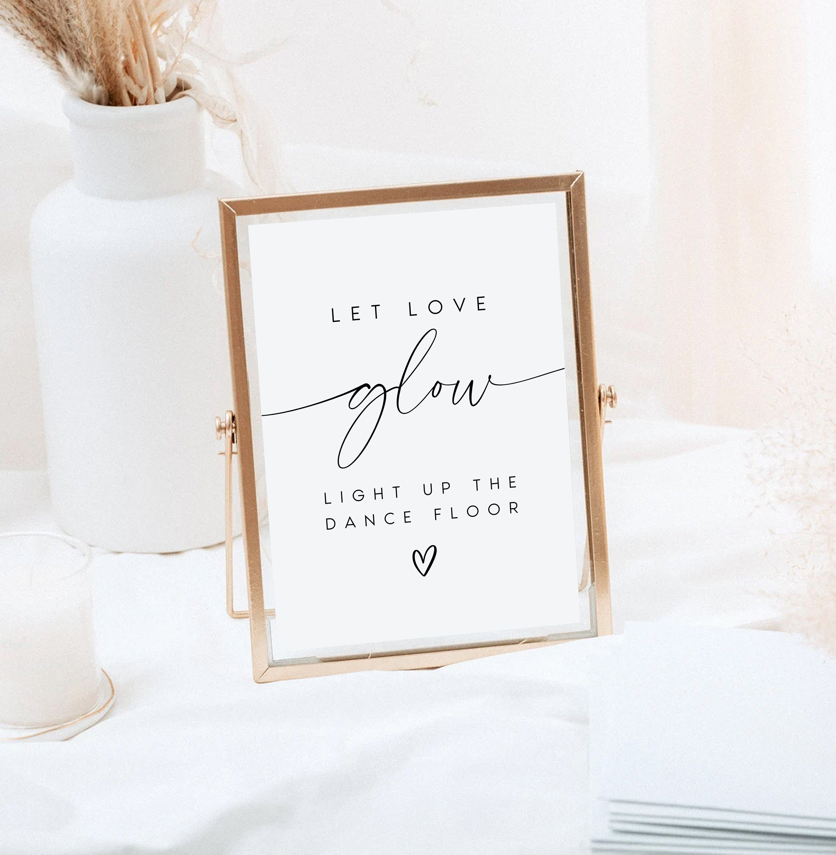 Editable Let Love Glow Wedding Sign Template (digital Download) - Etsy