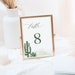 Cactus Table Numbers Template, Desert Wedding Table Numbers, Wedding ...