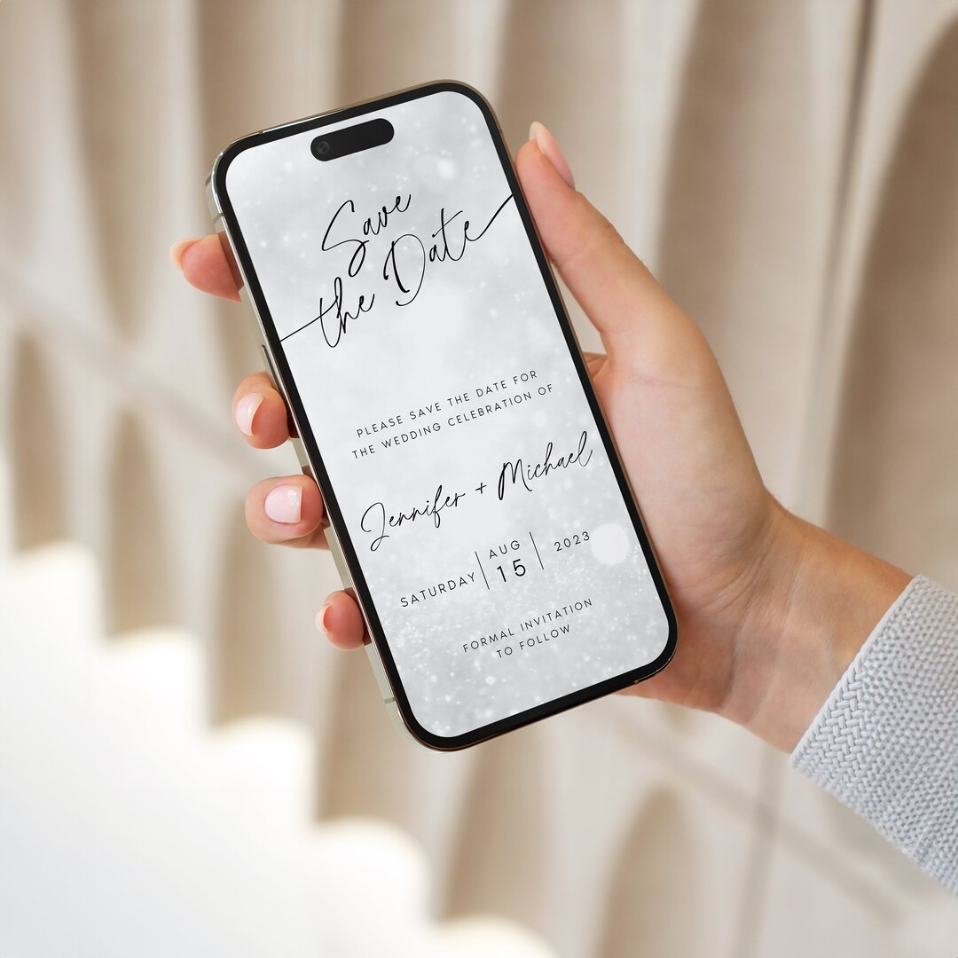 Animated Wedding Save the Date Video Invitation: Smartphone Evite ...