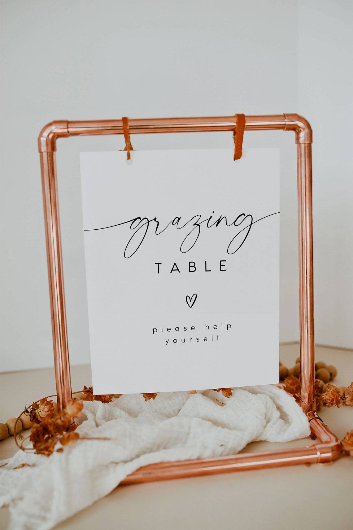 Grazing Table Sign Template, Modern Food Table Sign Printable, Boho ...