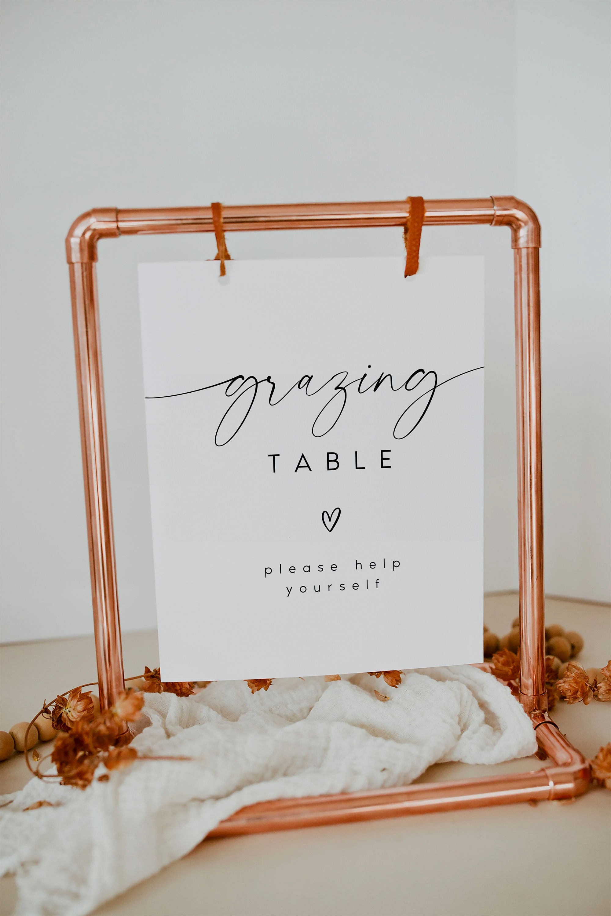 Grazing Table Sign Template, Modern Food Table Sign Printable, Boho ...