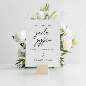 Minimalist Popcorn Bar Sign Template, Printable Popcorn Station Sign ...