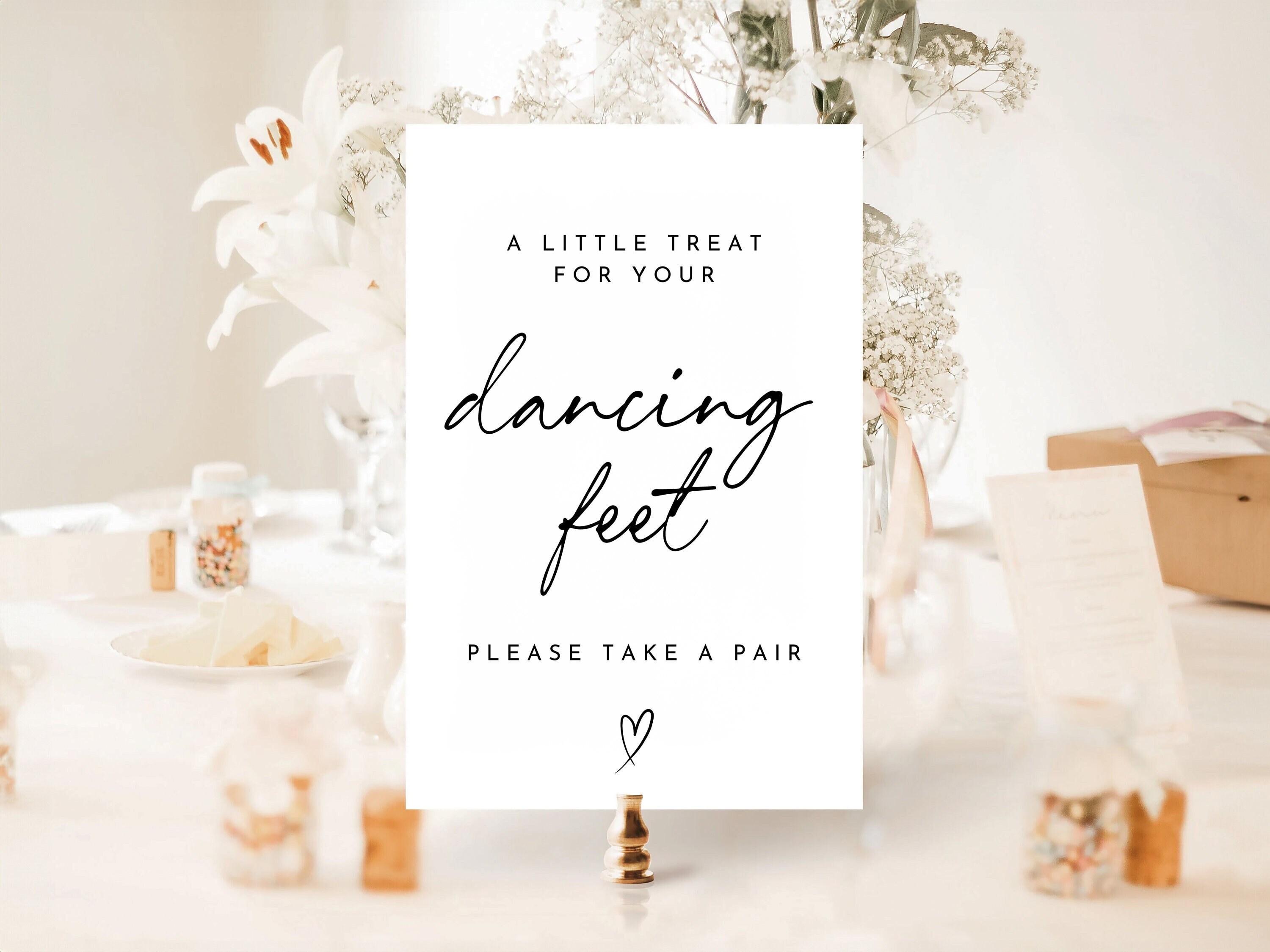 Minimalist Dancing Feet Sign Template: Editable Wedding Decor (digital ...