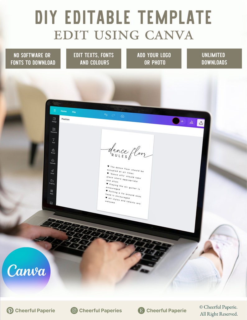 Wedding Dance Floor Rules Sign Printable, Cute Dance Floor Sign ...