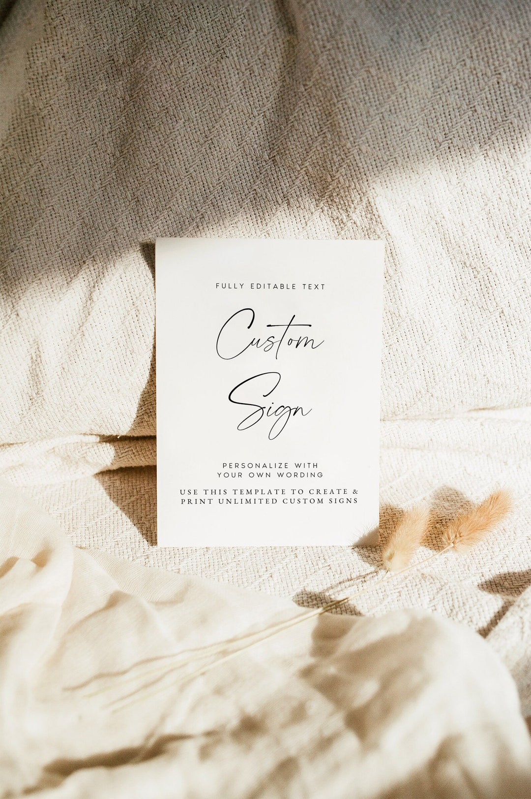 Boho Custom Sign Template, Modern Wedding Sign Printable, Customizable ...