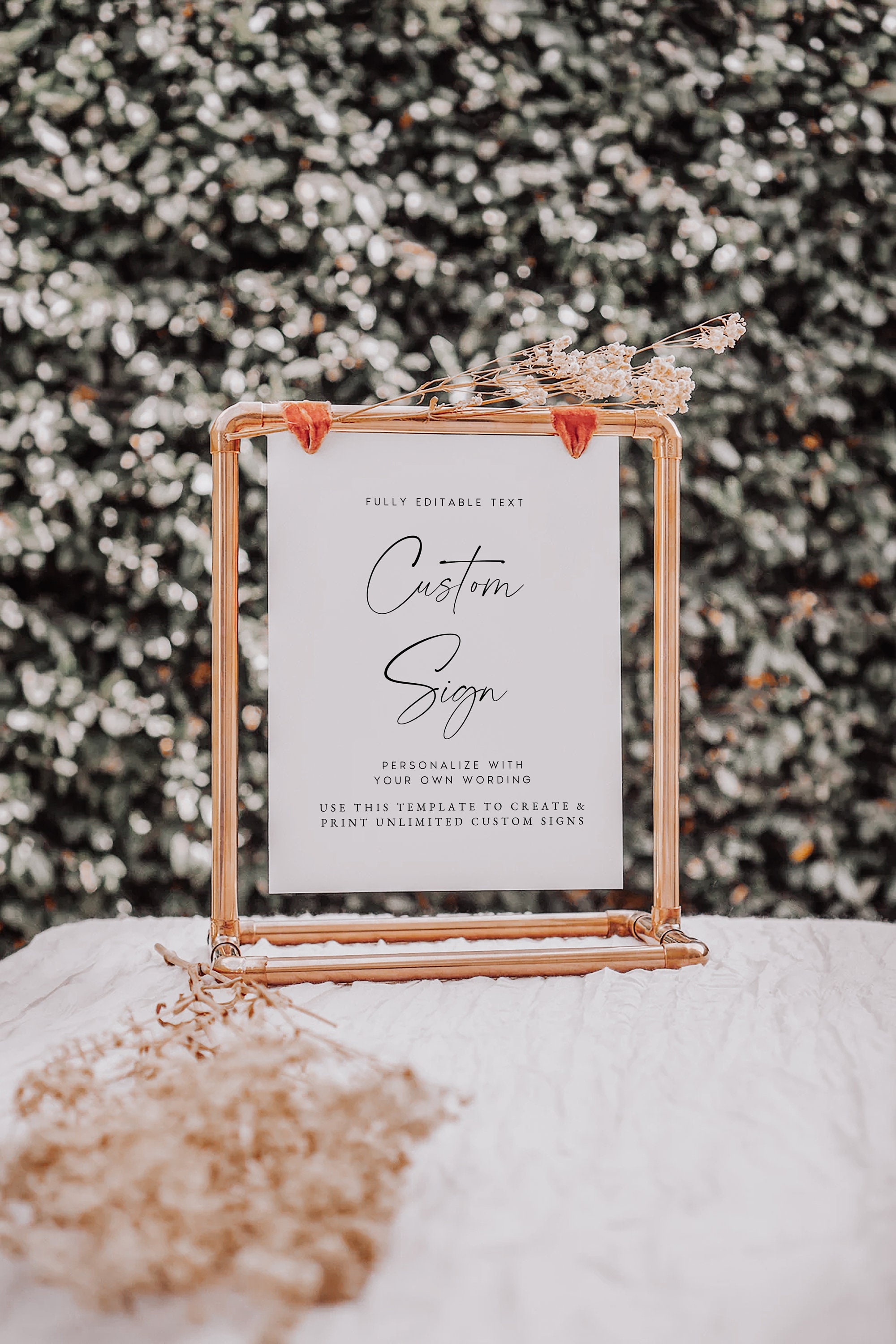 Boho Custom Sign Template, Modern Wedding Sign Printable, Customizable ...