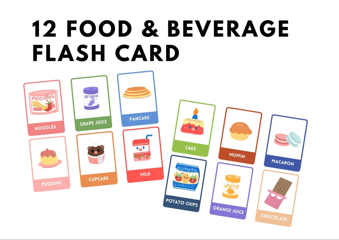 Food and Beverage Flashcards Printable PDF, Learning Food and Beverage ...