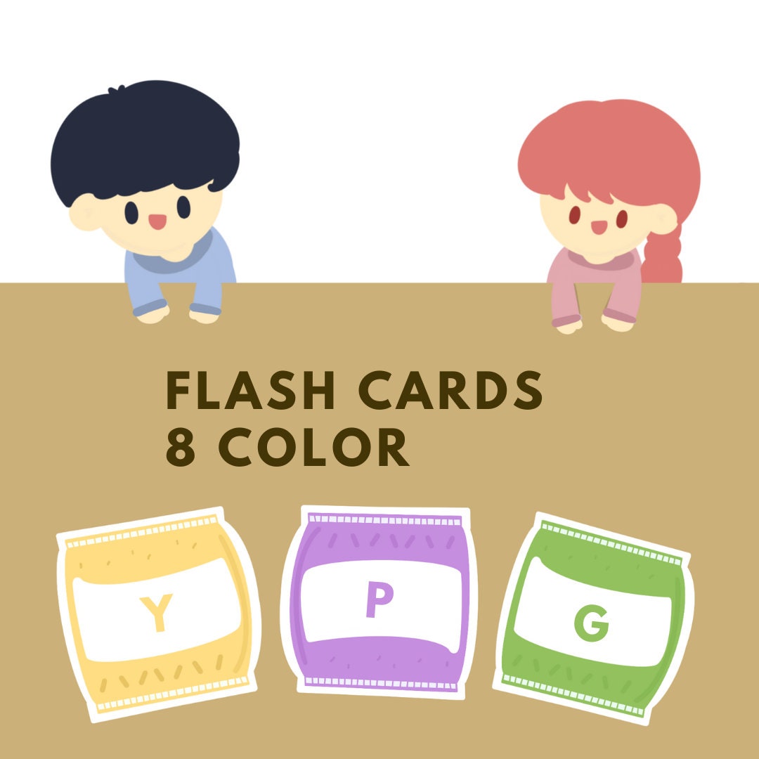 8 Colors Flashcards, Kids Flashcards, Coloring, Fun, Game - Etsy