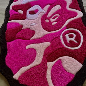 Custom Pink Bape Rug - Etsy