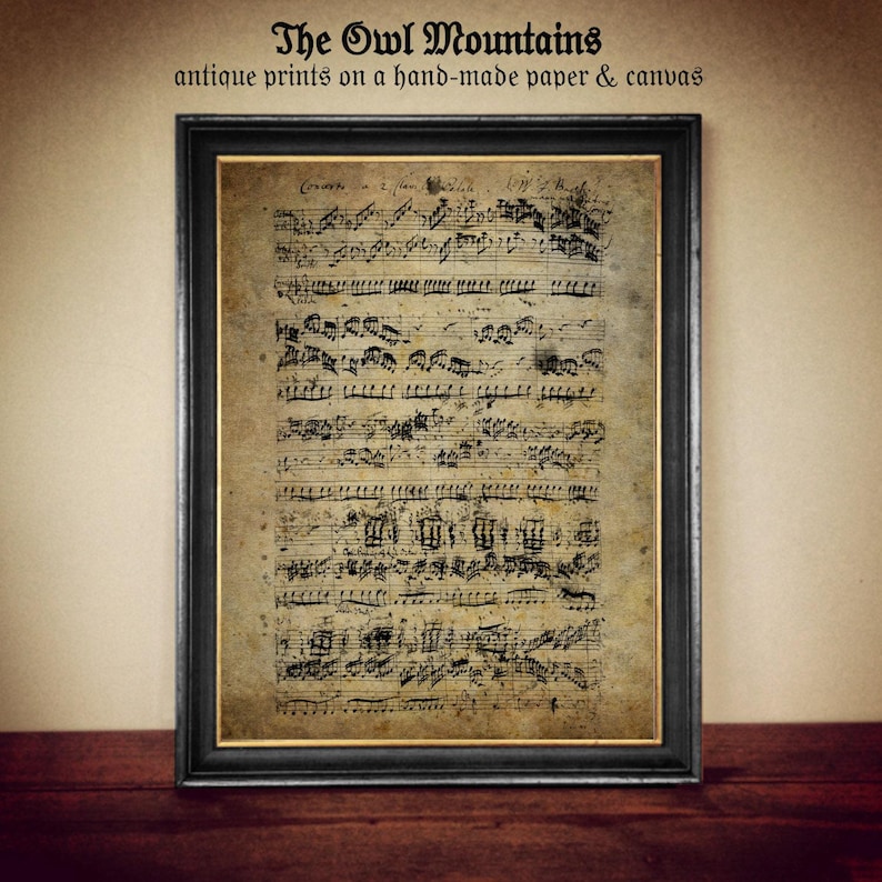 Johann Sebastian Bach – Organ Concerto Handwritten Score, Classic ...