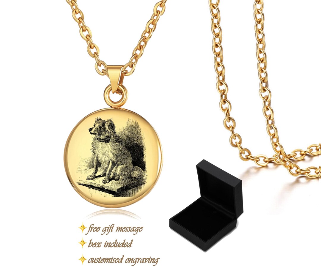 Dog Engraved Necklace – Personalized Stainless Steel or 18k Gold ...