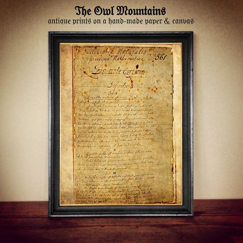 Handwritten Title Page of Isaac Newton’s Principia Mathematica (1687 ...