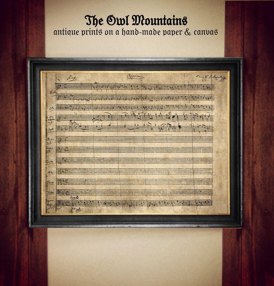 Wolfgang Amadeus Mozart Requiem Original Handwritten Score Classic