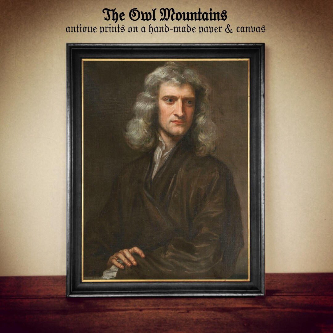 Portrait of Isaac Newton by Godfrey Kneller, 1689, Science Wall Art on ...