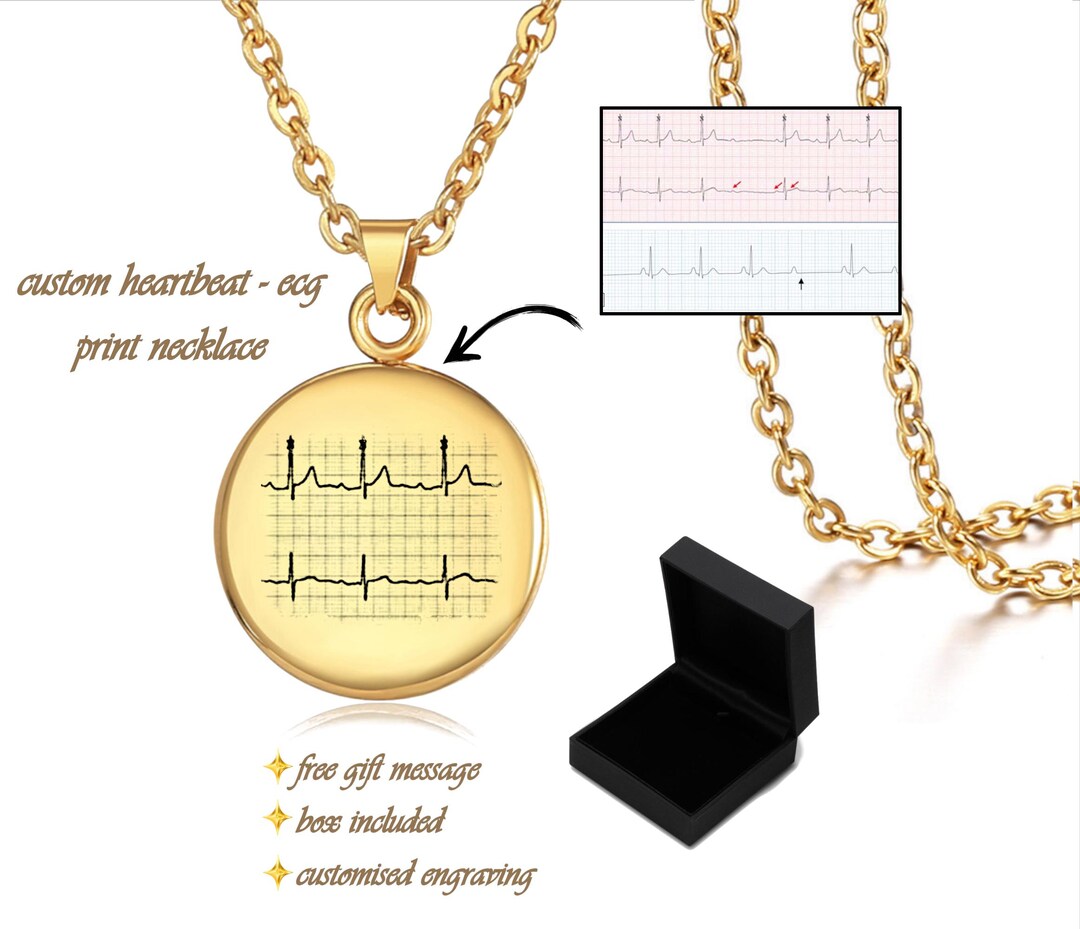 Custom Heartbeat Necklace – Personalized ECG Pendant, Engraved ...