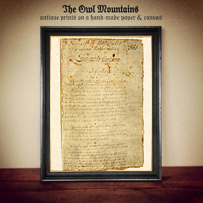 Handwritten Title Page of Isaac Newton’s Principia Mathematica (1687 ...