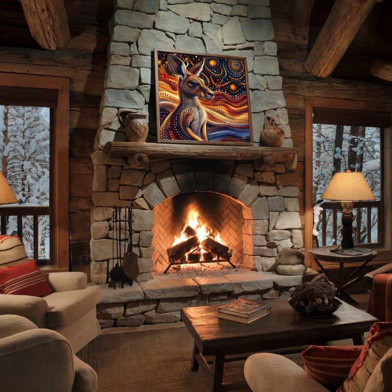 Red Kangaroo Spirit Dreamtime Connection | Aboriginal Dot Painting ...