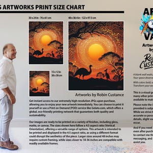 Dreamtime Sunset Emu and Kangaroo Australian Aboriginal Dot Painting by ...