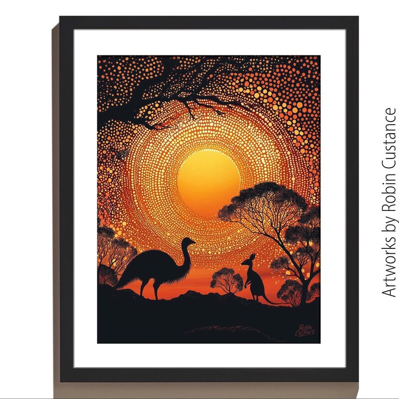 Emu Aboriginal Art - Etsy Australia