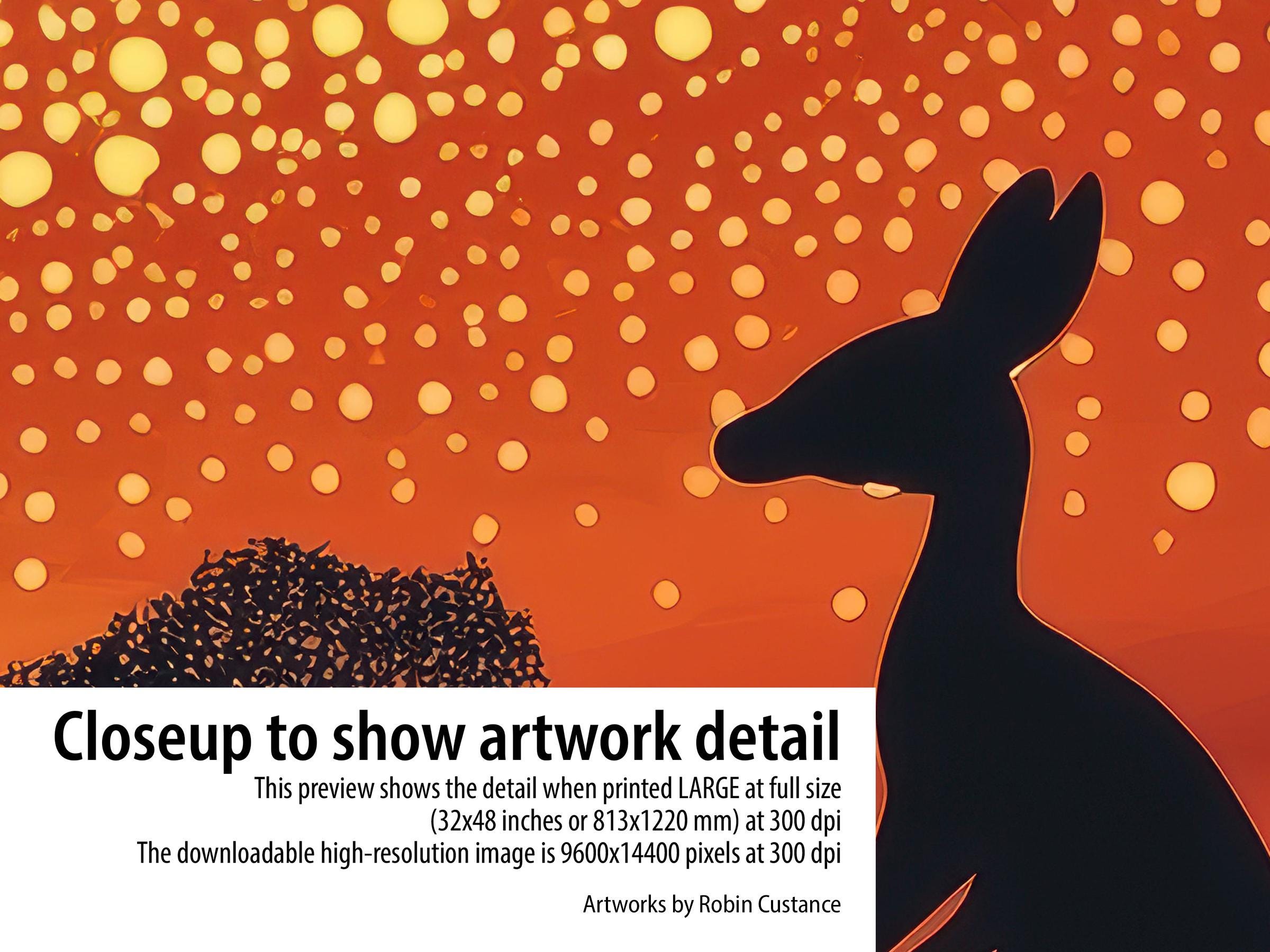 Dreamtime Sunset Emu and Kangaroo Australian Aboriginal Dot Painting by ...