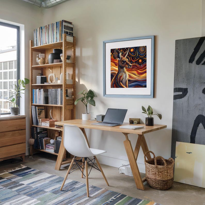 Red Kangaroo Dreamtime Connection | Aboriginal Wildlife Dot Painting ...