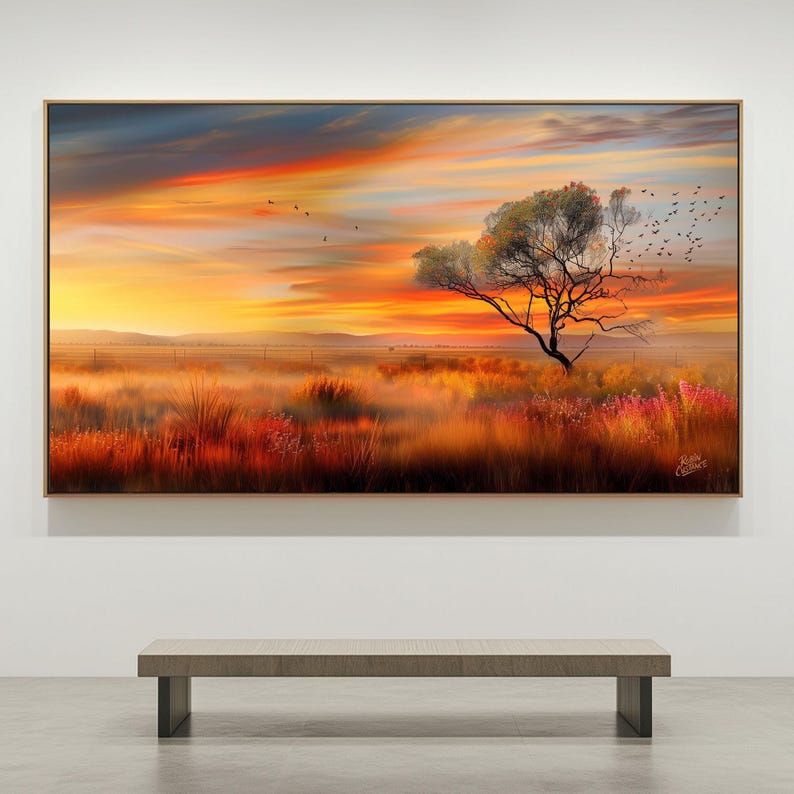 Outback Sunset Print: Golden Hour Australian Landscape Art (digital ...