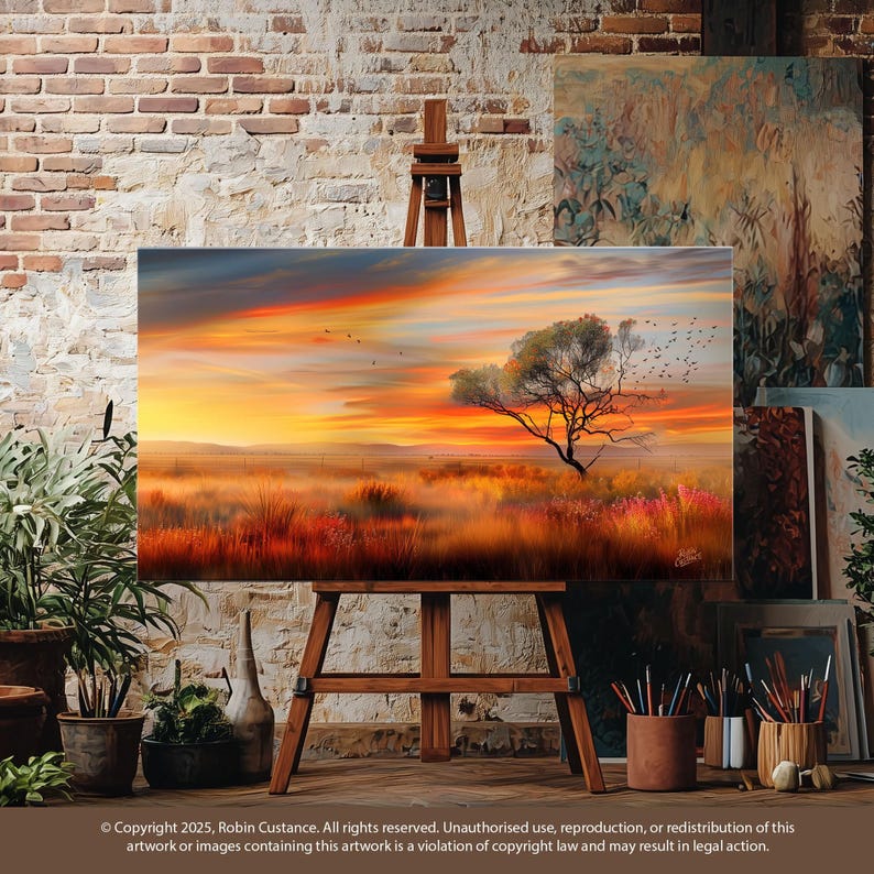 Outback Sunset Print: Golden Hour Australian Landscape Art (digital ...