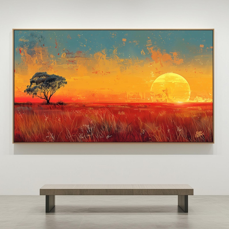 Australian Outback Sunset Print Aboriginal Art Landscape Digital ...