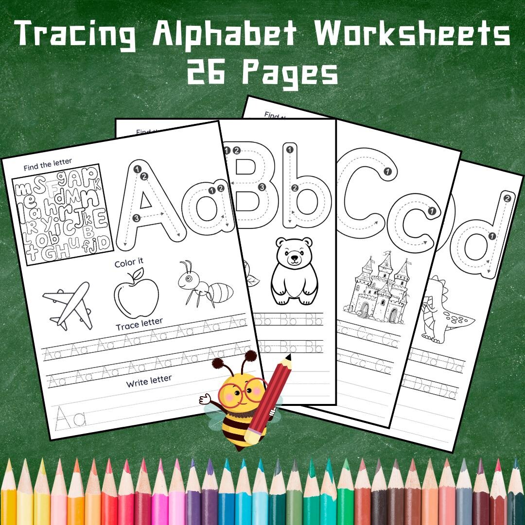 Alpabet Tracing Worksheets, Handwritting Practice, Preschool Activities ...