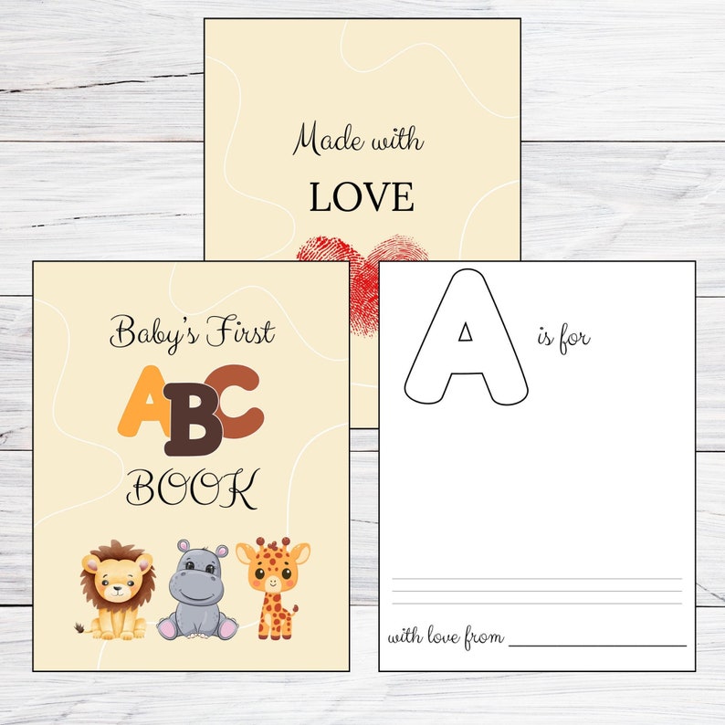 Baby First ABC Coloring Book, Printable Alphabet, Baby Shower Games - Etsy