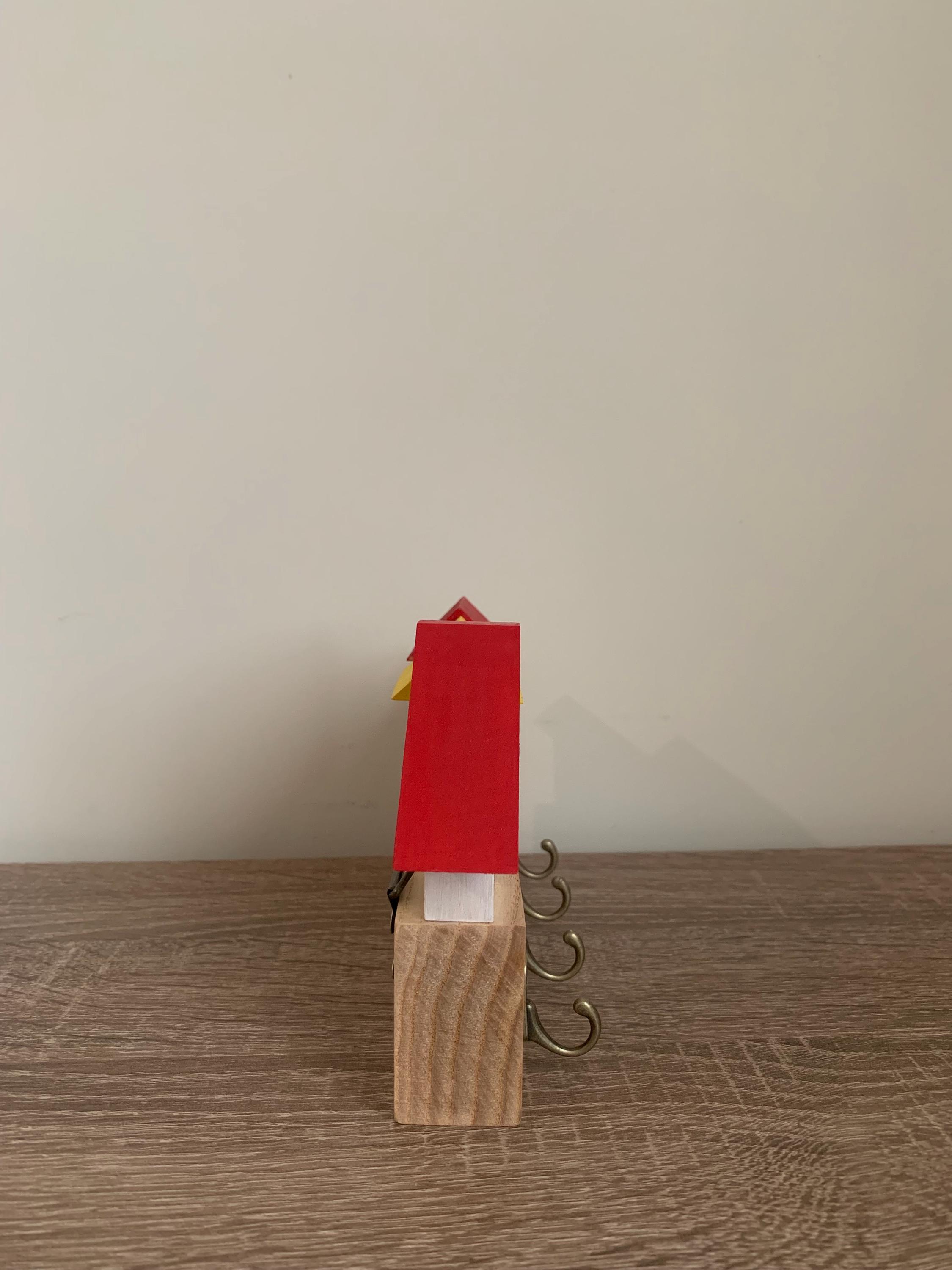 Reclaimed Wood Key Holder: Colorful House Design, 4 Metal Hooks - Etsy