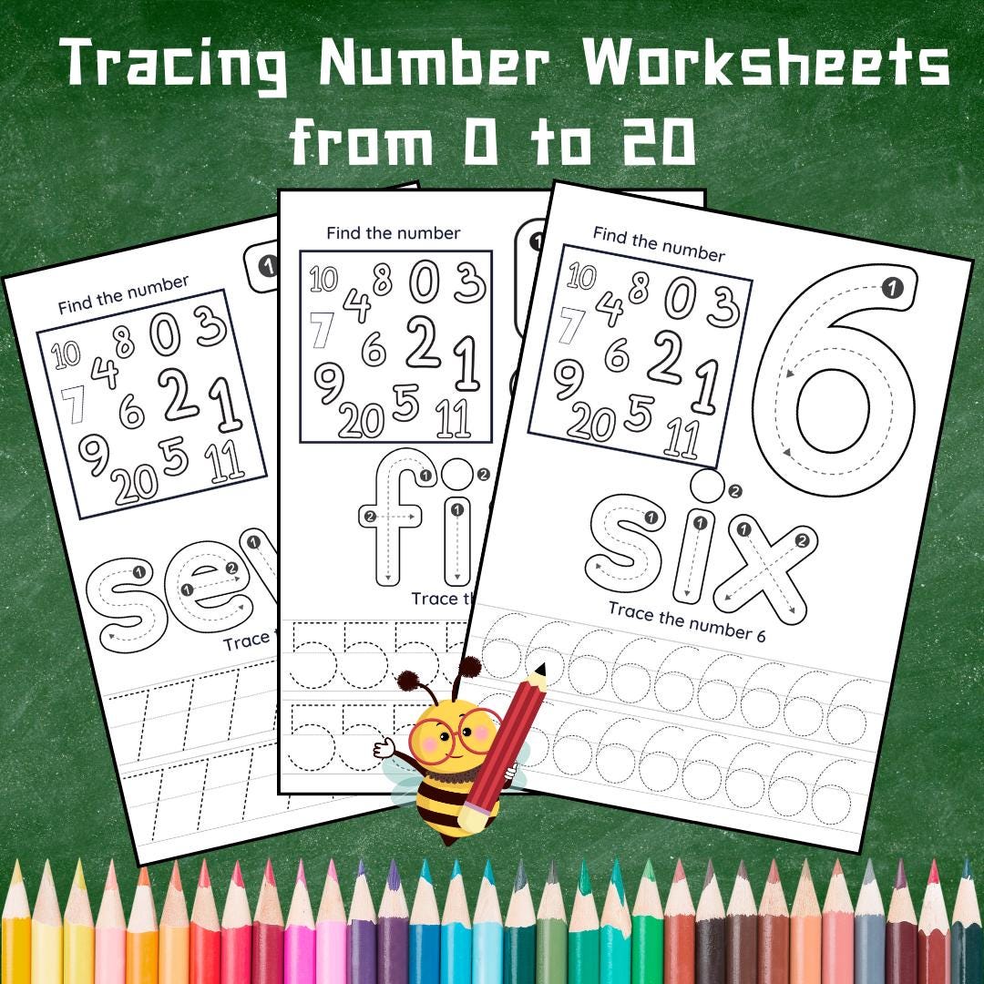 Tracing Numbers Worksheets, Preschool Activities, Kindergarten ...