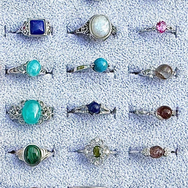 Semi Precious Stone Ring - Etsy