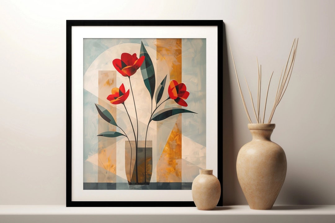 Modern Abstract Still Life Flower Art Print - Instant Download Wall ...