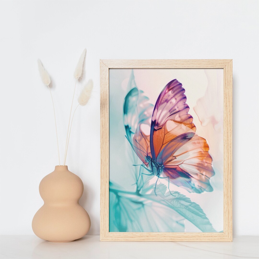Digital Butterfly Modern Art Print for Wall Art, Still Life Butterfly ...
