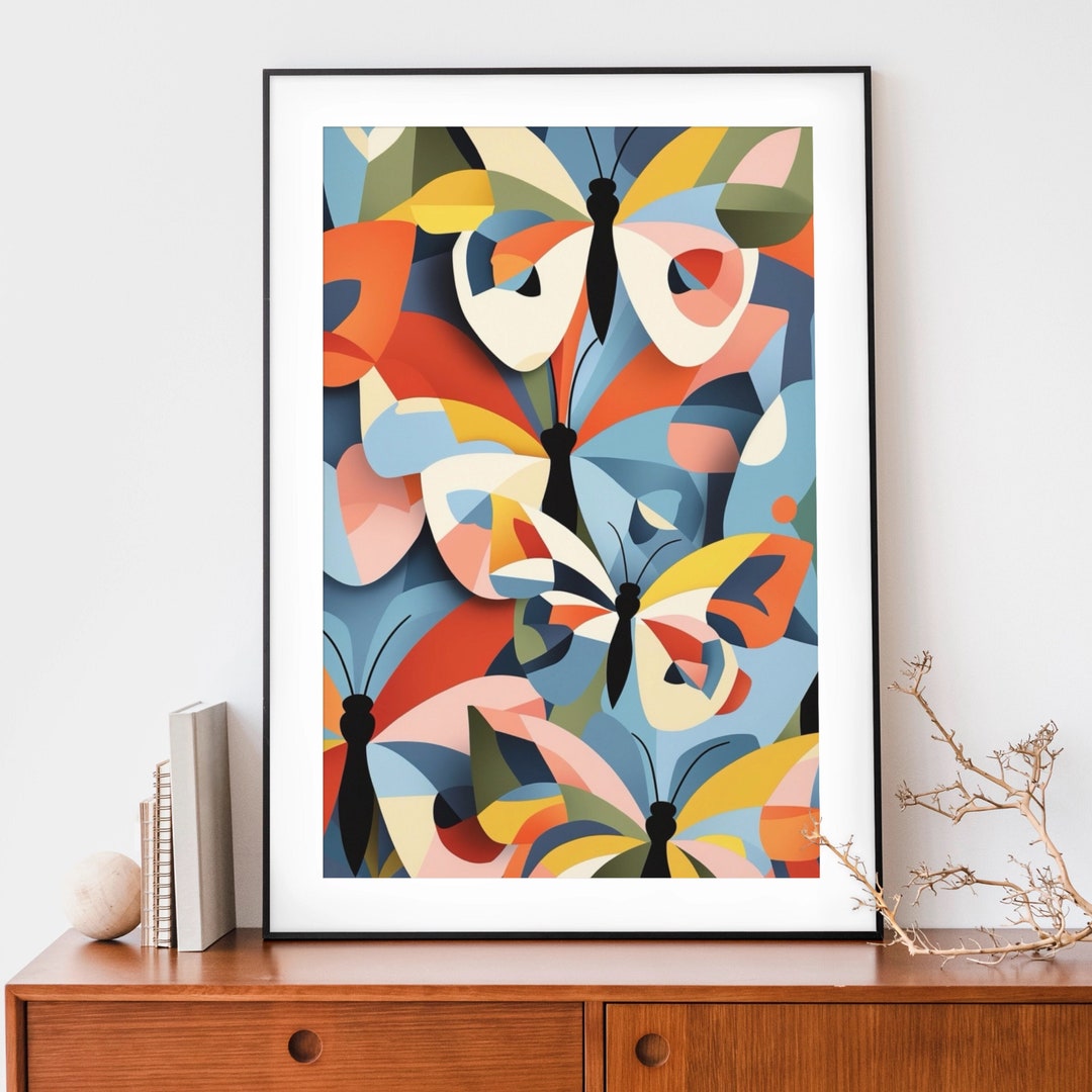 Digital Butterfly Modern Art Print for Wall Art, Still Life Butterfly ...