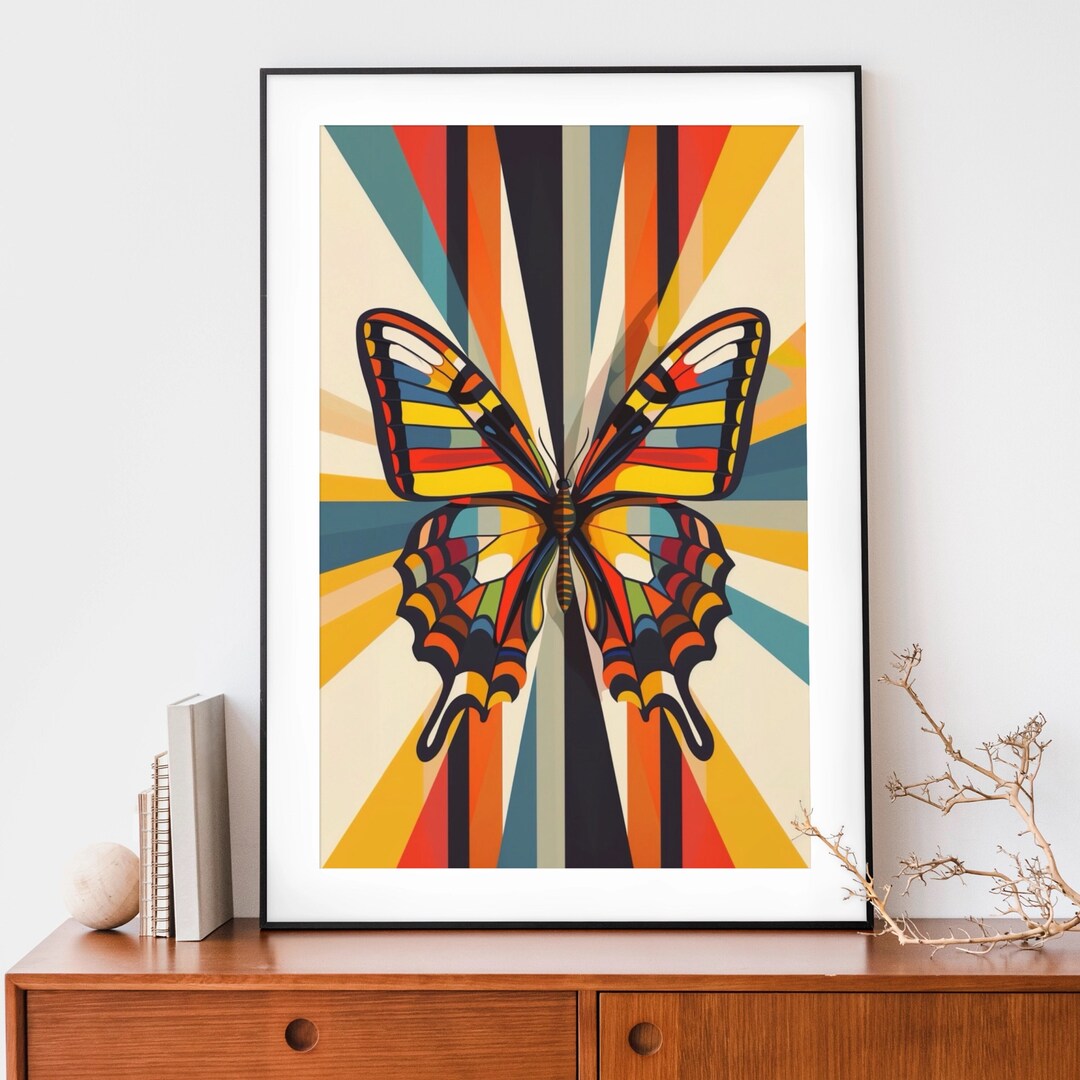 Digital Butterfly Modern Art Print for Wall Art, Still Life Butterfly ...