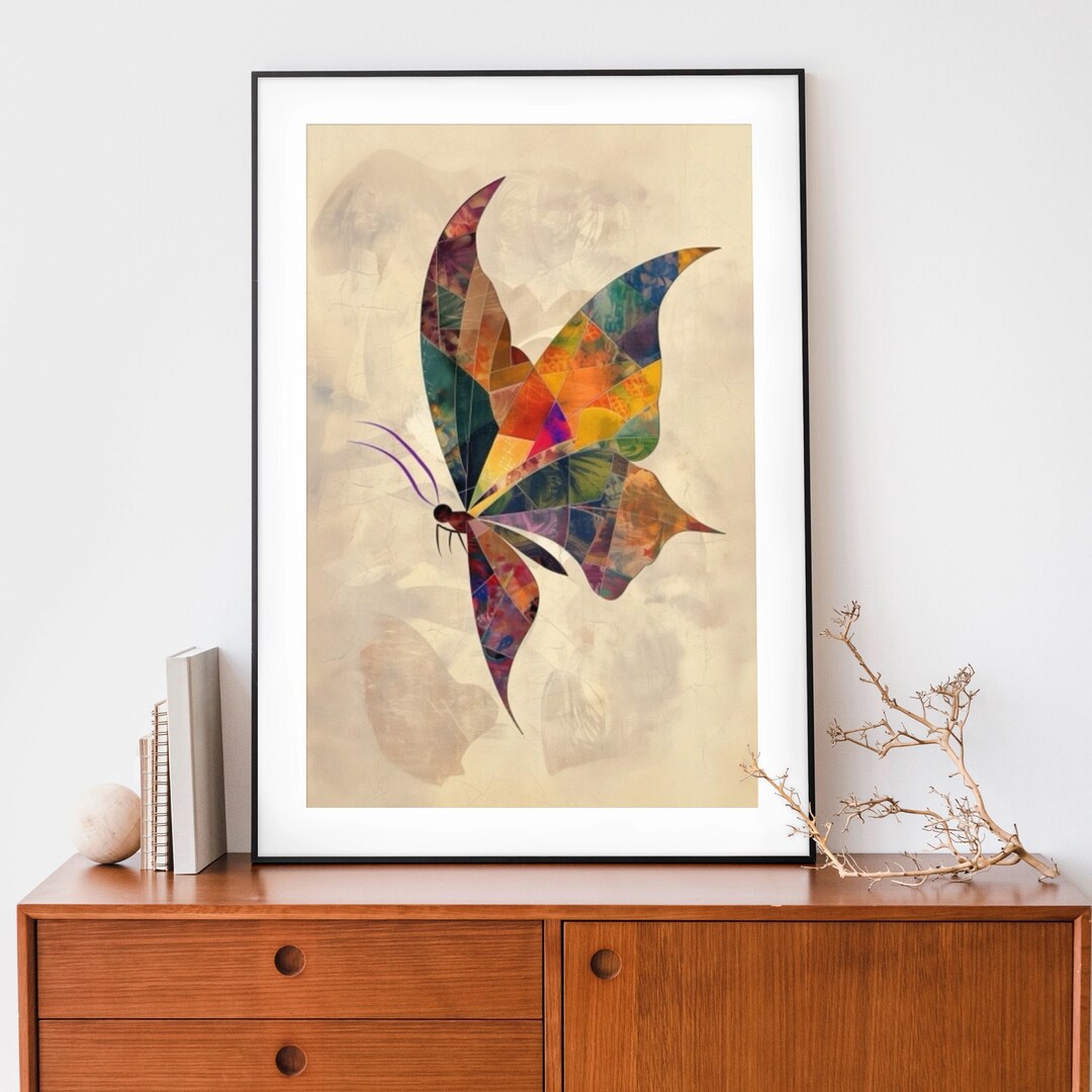 Digital Butterfly Modern Art Print for Wall Art, Still Life Butterfly ...