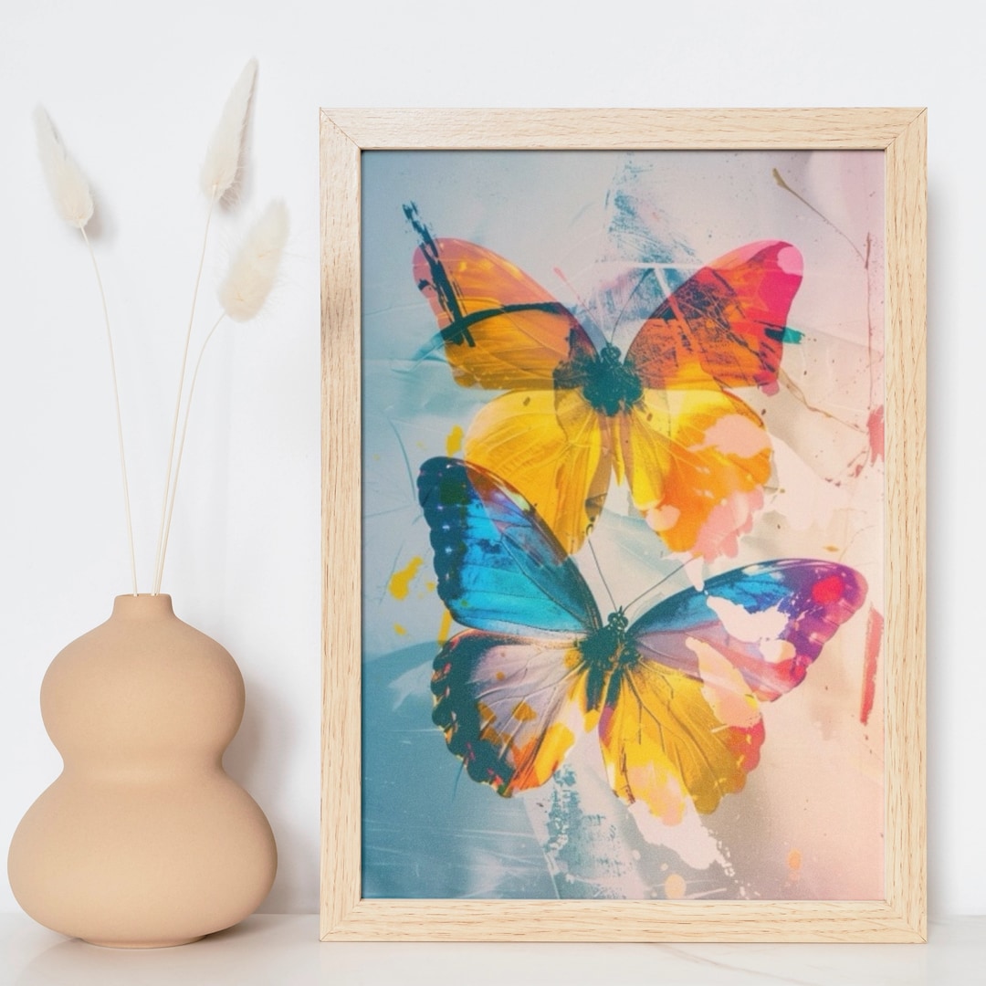 Digital Butterfly Modern Art Print for Wall Art, Still Life Butterfly ...