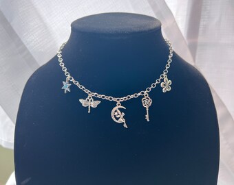 Magnolia Flower Necklace, Silver Magnolia Flower Charm, Garden Charm ...