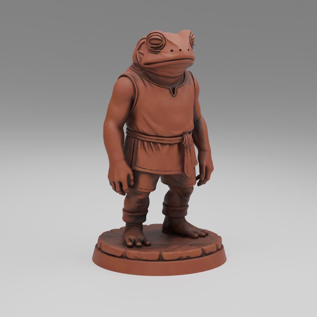 Frog Peasant STL Miniature Fantasy Villager 3D Model for Tabletop RPG ...