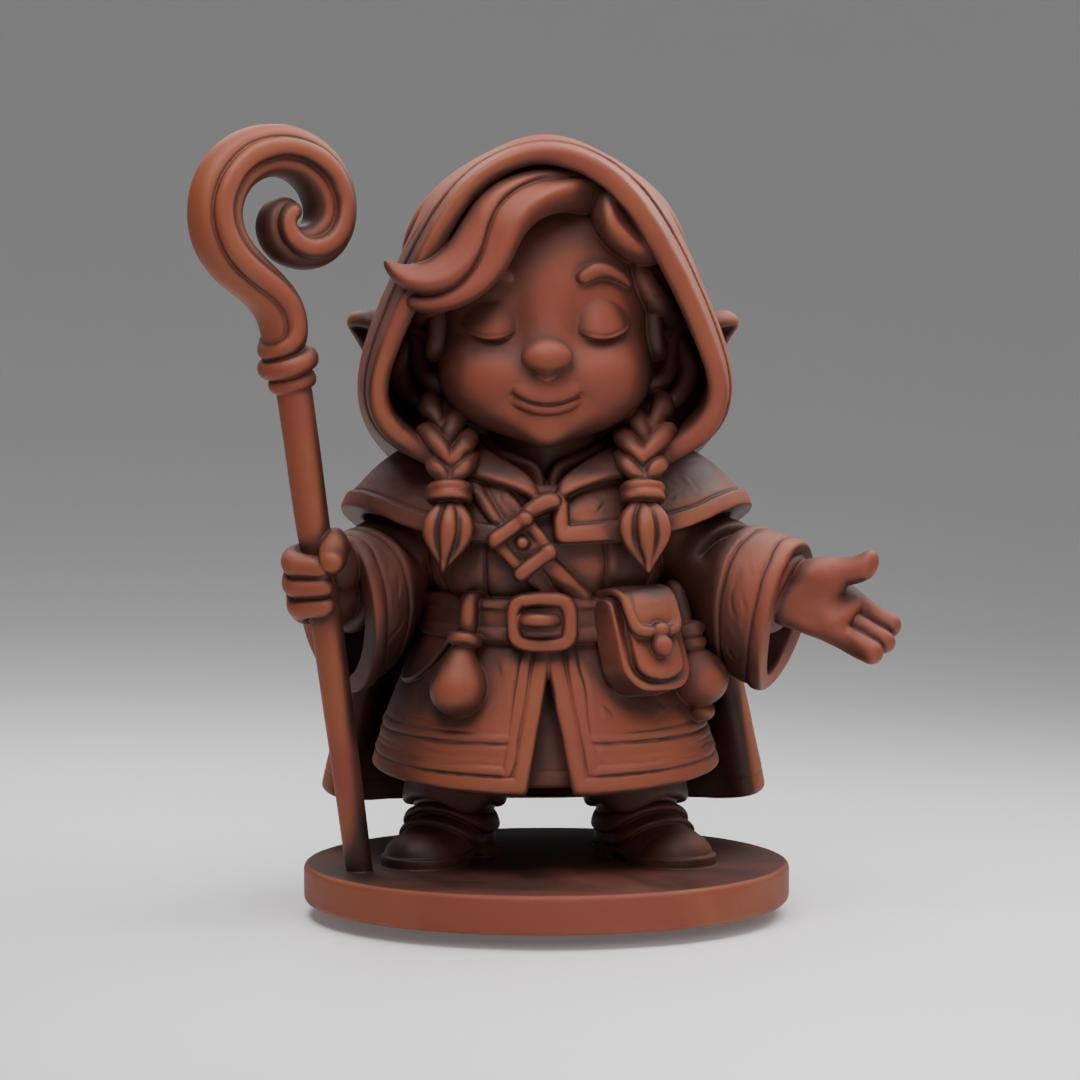 Halfling Druid STL File for 3D Printing • Cute Fantasy Miniature for ...